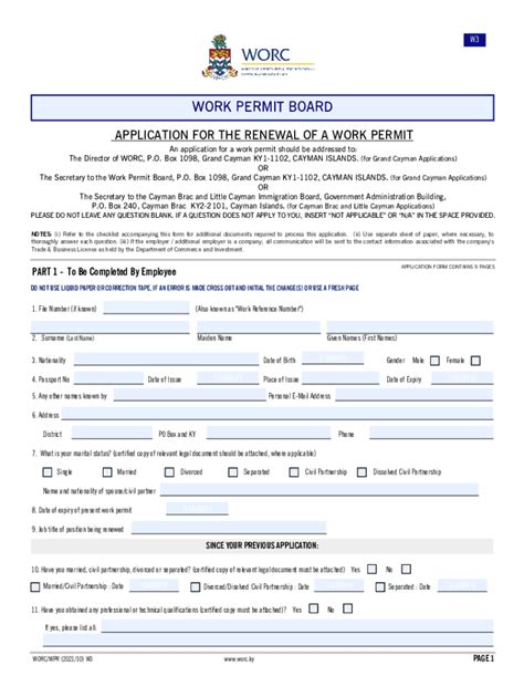 W3work Permit Board Application For The Renewal Of Fill Out And Sign