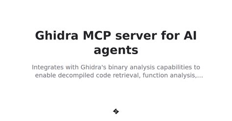 Ghidra MCP Server For AI Agents