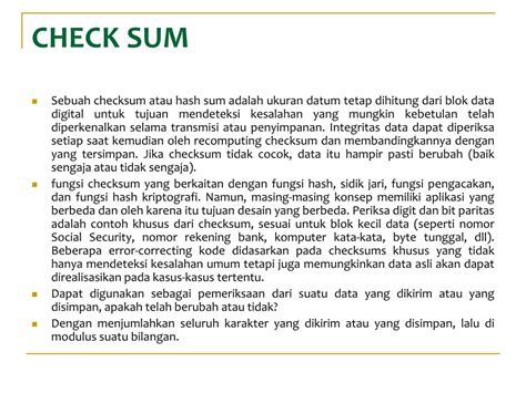 Ppt Check Sum Powerpoint Presentation Free Download Id 6082965