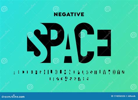 Negative Space Style Font Stock Vector Illustration Of Numbers 174056526