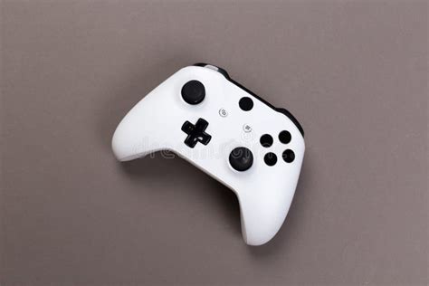 White Joystick Gamepad Game Console Isolated On White Background Computer Gaming Technology