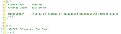 Formatting SSMS Separating Blocks Of Comments While Collapsed Stack Overflow