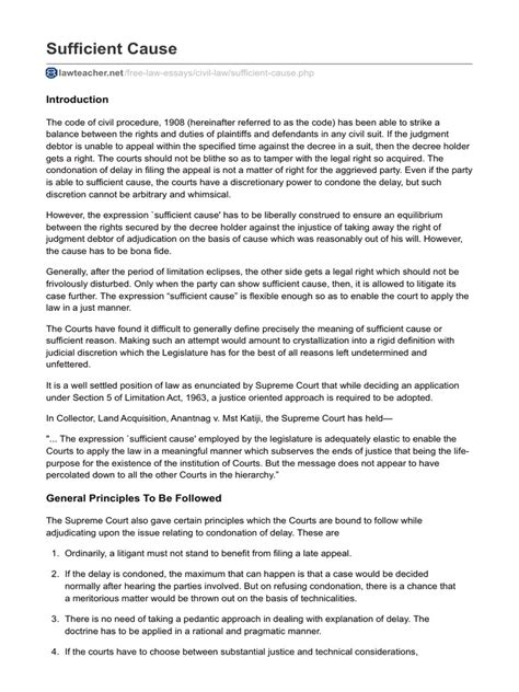 Sufficient Cause Download Free Pdf Lawsuit Judgment Law