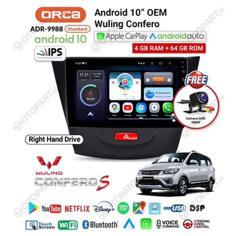 Promo Head Unit Orca Wuling Confero Android Auto Carplay Layar 10 Inch
