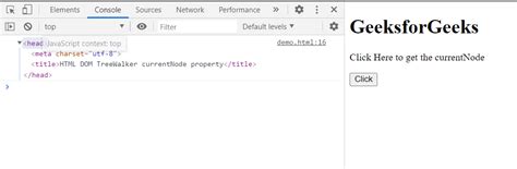 Html Dom Treewalker Currentnode Property Geeksforgeeks