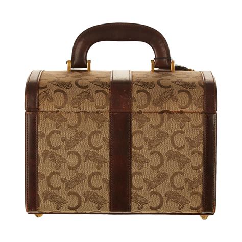 Celine Brown Logo Macadam Vanity Bag Treasures Of Nyc