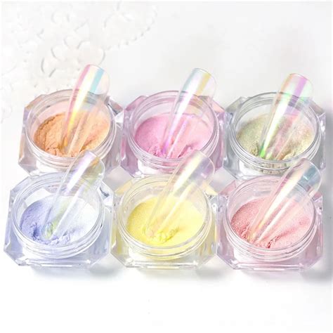 홀로그램 매니큐어 반짝이 가루 오로라 매직 미러 파우더 안료 더스트 네일 아트 장식 매니큐어 액세서리네일 글리터