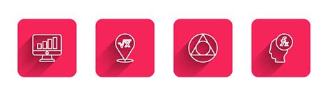 Set Line Computer Monitor With Graph Chart Square Root Of X Glyph Triangle Math And Function