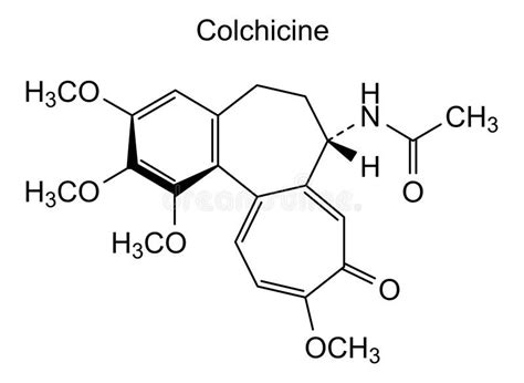 Chemical Structure Of Colchicine Drug Substance Stock Illustration