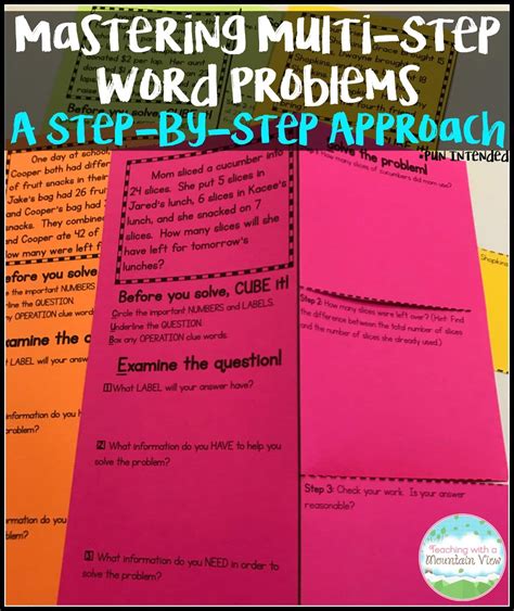 Multi Step Word Problems Mastery Teaching With A Mountain View