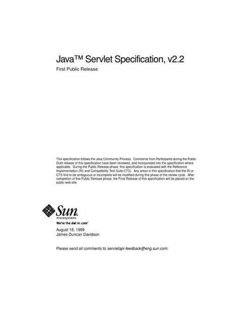 servlet java servlet specification v2 2 pdf java servlet