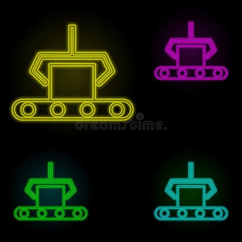 Computer Aided Manufacturing Neon Color Set Icon Simple Thin Line Outline Vector Of Automation