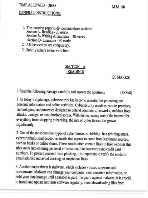 English Class 7 Practice Paper Pdf Ayurveda Computer Security