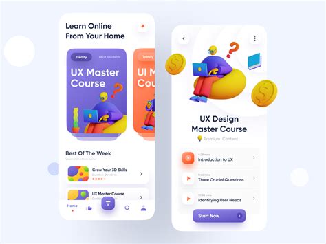 Online Courses Mobile App Diseño de aplicaciones móviles Diseño móvil Fondos de escritorio hd