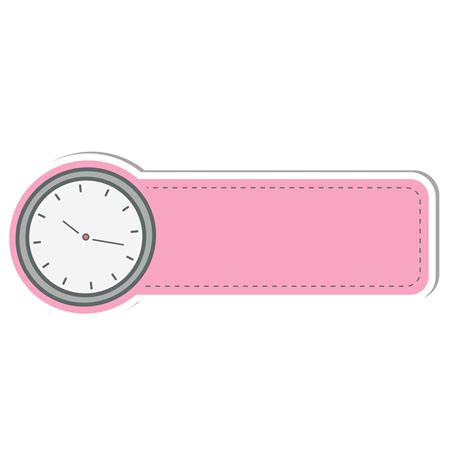 Wall Clock Cute Label Name Tags Sticker 12420322 PNG