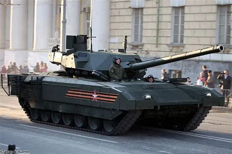 Russian Made T 14 Armata Main Battle Tank Fitted With New Detection And