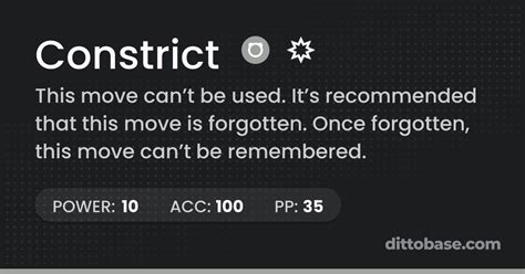 Constrict Pokémon Move Dittobase