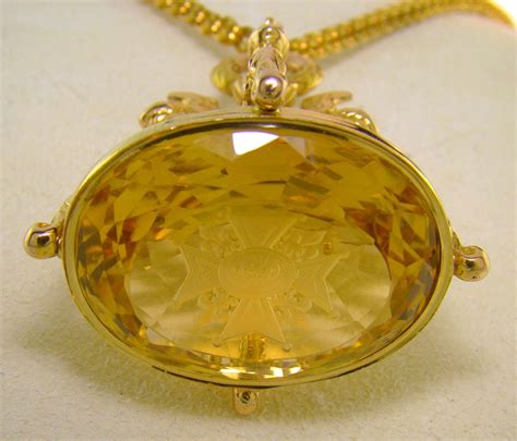 Antique Citrine Yellow Gold Sealpendant At 1stdibs