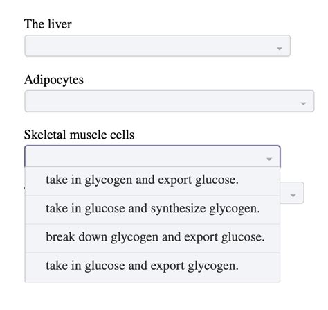 Solved Skeletal Muscle Cellsthe Liver Adipocytes Skeletal