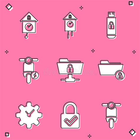 Set Retro Wall Watch Usb Flash Drive With Lock Electric Scooter Ftp Folder And And Folder