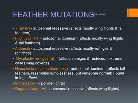 Lethals And Mutations In Poultry Pptx