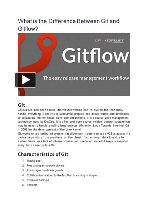 Ppt Difference Between Git And Gitflow 1 Powerpoint Presentation