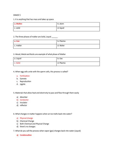 Grade 5 Science Question Quiz Bee Pdf Sexual Reproduction Solid