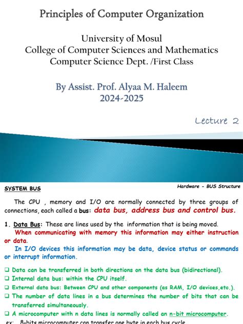 Computr Orginization Lec2 2025 Pdf Central Processing Unit Inputoutput