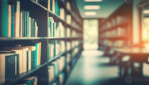 Blurred Classroom With Bookshelves Based On Defocussed Effect Abstract