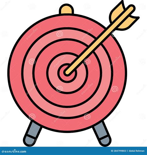 Aim Outline With Colours Fill Vector Icon That Can Easily Edit Or Modify Stock Vector