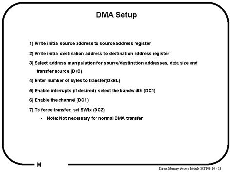 DIRECT MEMORY ACCESS MODULE DMA M Direct Memory