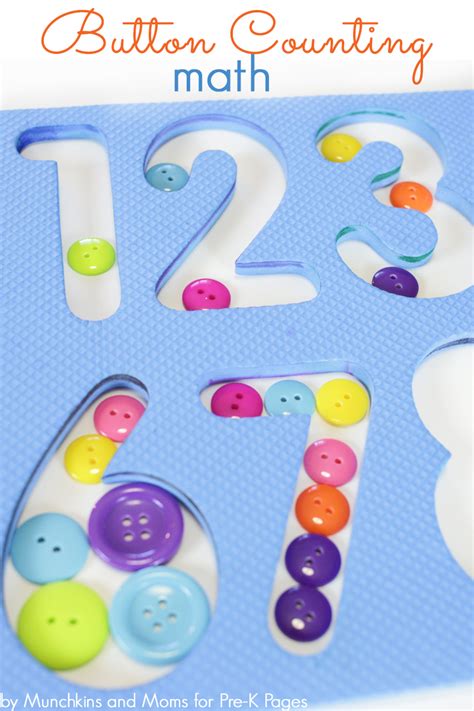 Button Counting Math Activity Pre K Pages
