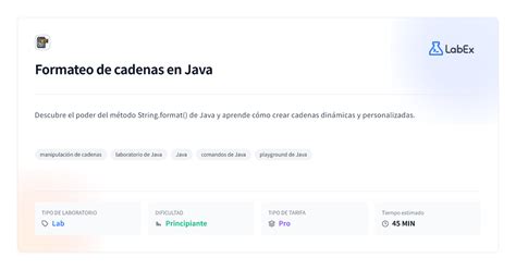 Formateo De Cadenas En Java Labex