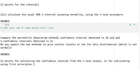 2 repeat problem 1 but using a sample of size
