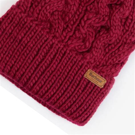 Barbour Penshaw Cable Knit Beanie Lha0386 Maiden Pink Jepsons