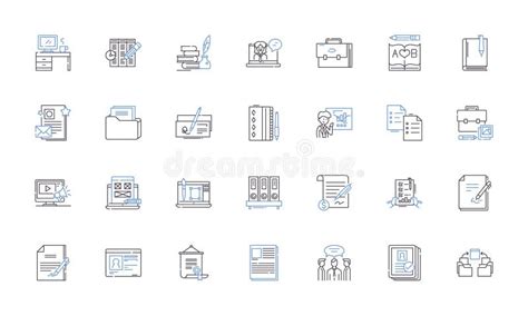 Technical Writing Line Icons Collection Documentation Clarity