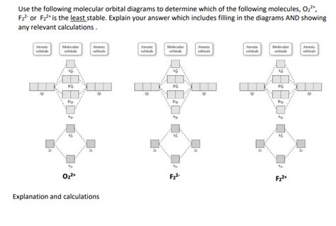 Solved Use The Following Molecular Orbital Diagrams To