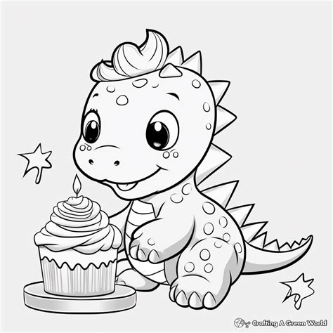Dinosaur Birthday Coloring Page Printable