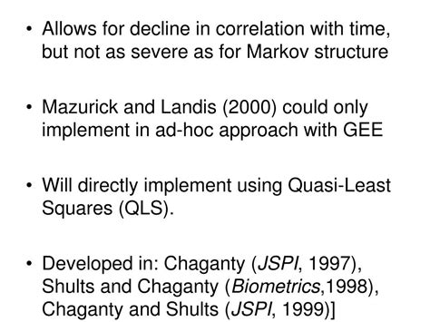 Ppt Implementation Of Quasi Least Squares Using Xtgee In Stata