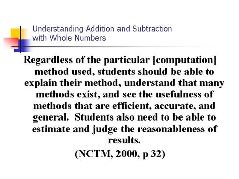 Understanding Addition And Subtraction With Whole Numbers Adapted