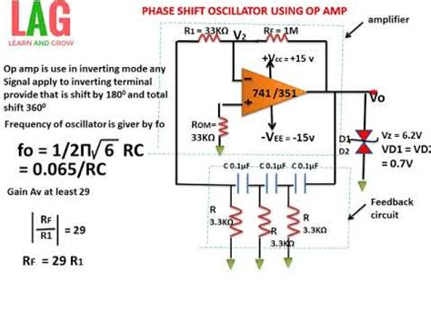 Phase Shift Oscillator Using Op Amp(हिन्दी ) - YouTube