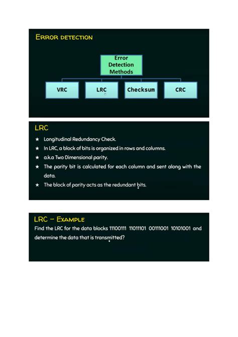 Error Detection Methods Computer Networks Studocu