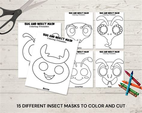 Insect Bug Masks Pretend Play Craft Coloring Pages Diy Party Mom