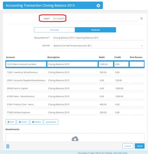 Setting Your Initial Capital Opening Balance And Closing Balance
