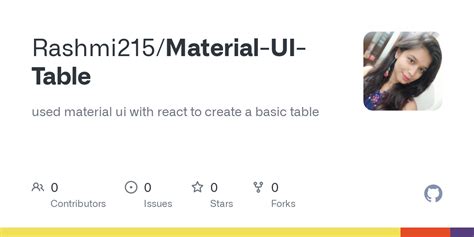 Github Rashmi215material Ui Table Used Material Ui With React To