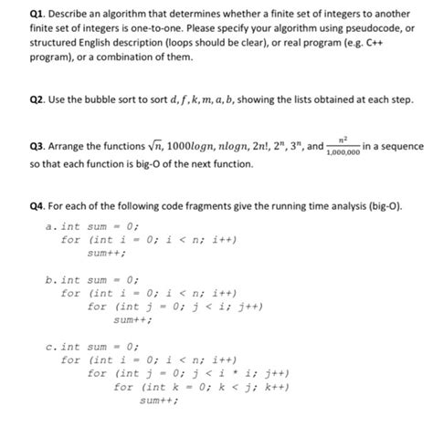 Solved Q1 Describe An Algorithm That Determines Whether A