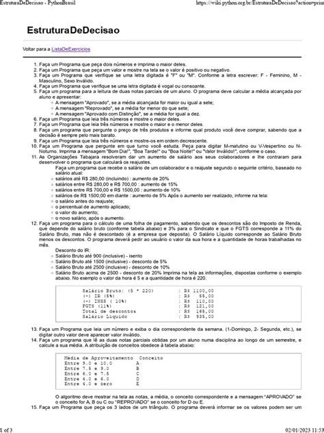 Exercícios De Estrutura De Decisão Python Pdf Triângulo Número Real