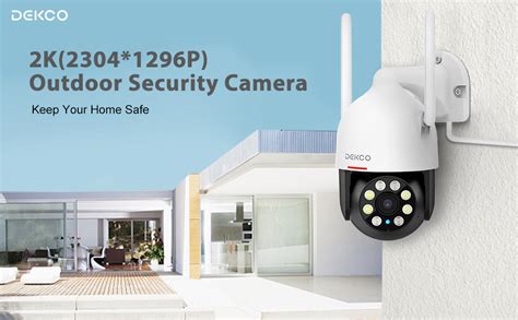 Dekco 2k Security Camera Outdoorhome Wifi Outdoor Security Cameras Pan Tilt 360