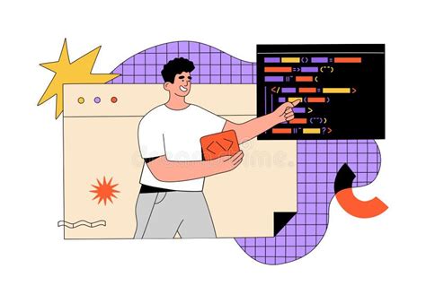 Programmer Is Working On Writing Codes On Special Language Concept Of