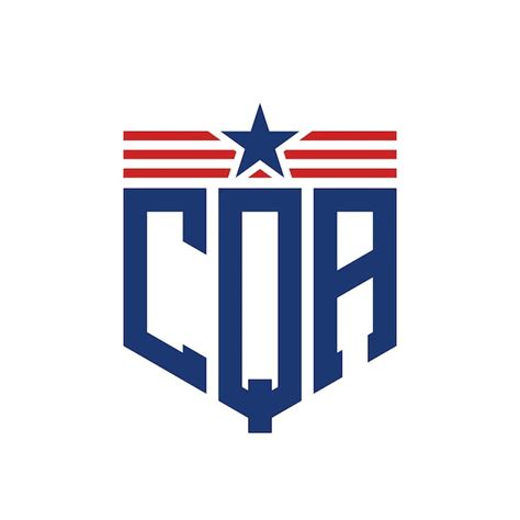 Premium Vector Patriotic Cqa Logo With Star And American Flag Straps
